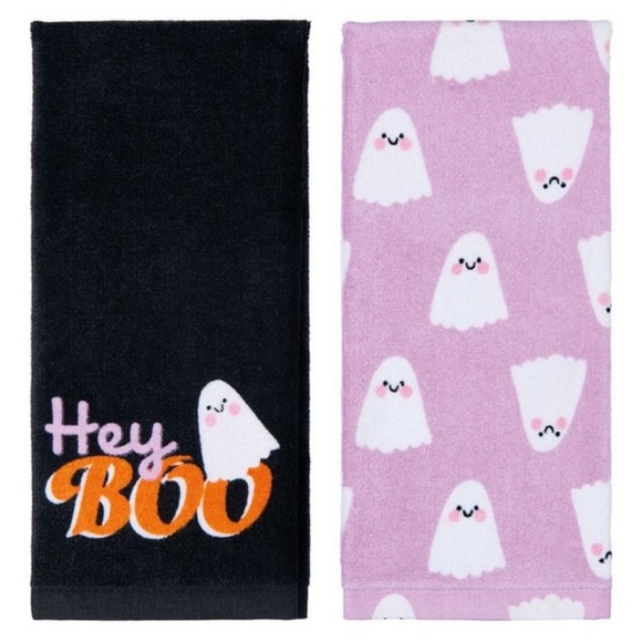 Holiday | Nwt The Halloween Collection 2pk Kitchen Towels Hey Boo ...